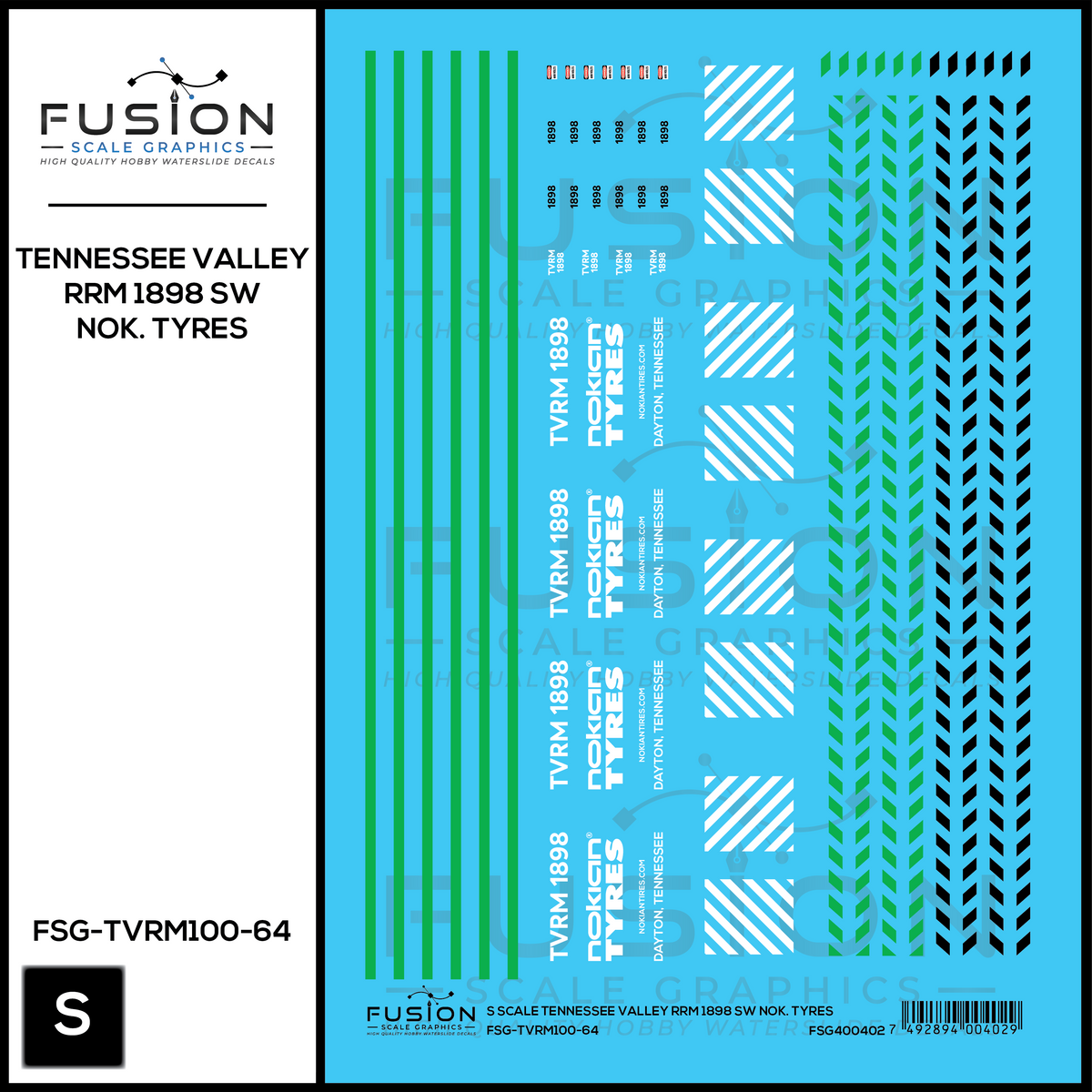 S Scale Tennessee Valley Railroad Museum 1898 Nokian Tyres Decal Set ...