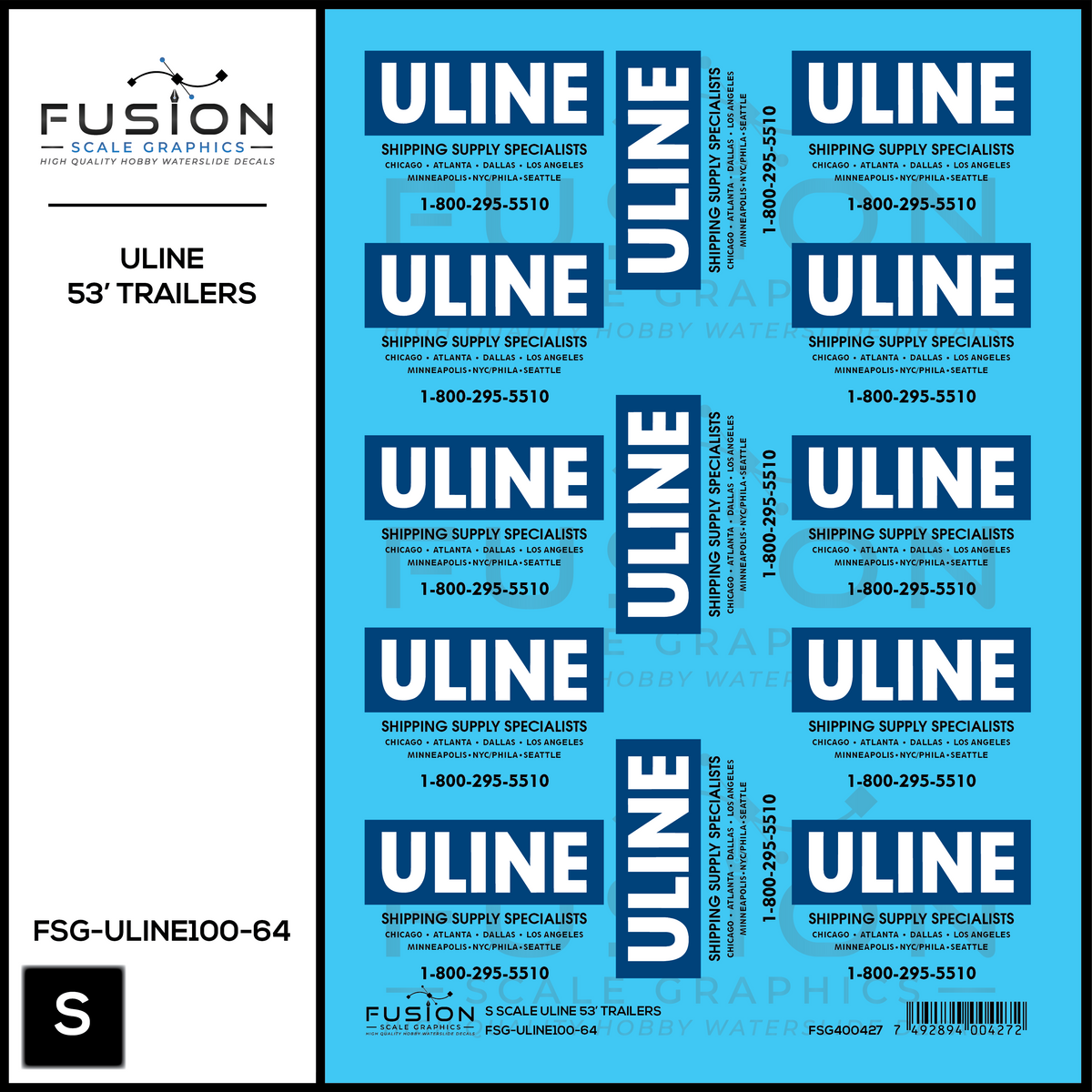 S Scale ULINE 53' Trailers Decal Set – Fusion Scale Graphics