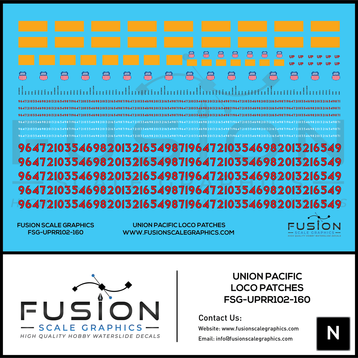 N Scale Union Pacific Locomotive Patching Decal Set – Fusion Scale Graphics