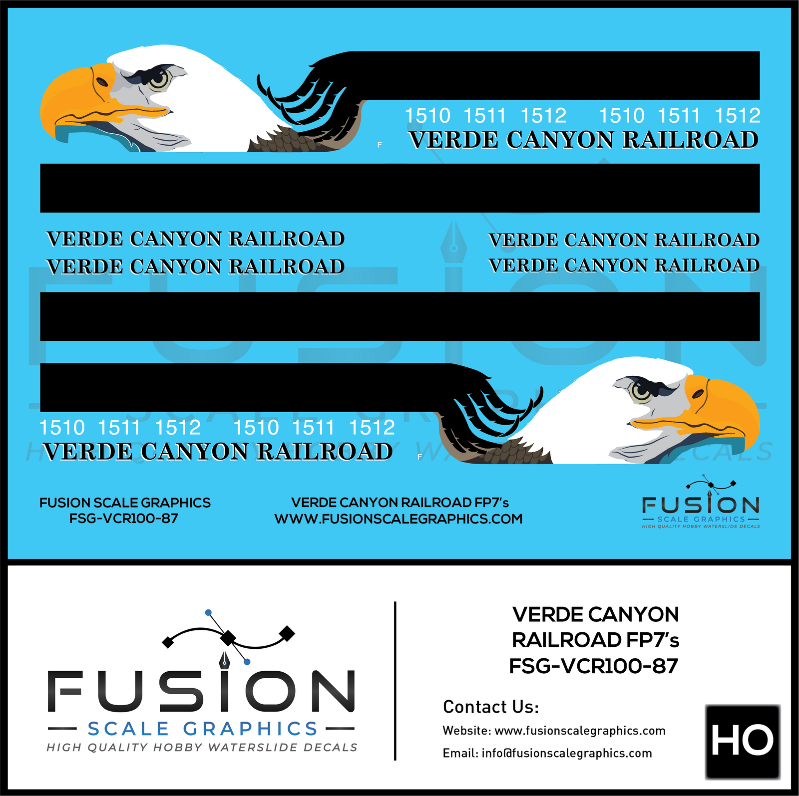 Fusion Scale Graphics: Model Train Decals | Custom Waterslide Decals