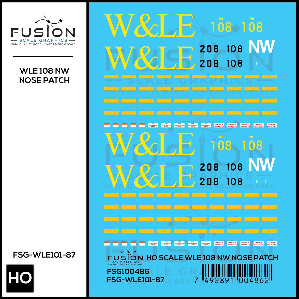 HO Scale Wheeling And Lake Erie Railway EMD GP35 108 NW Nose Patch Dec – Fusion Scale Graphics