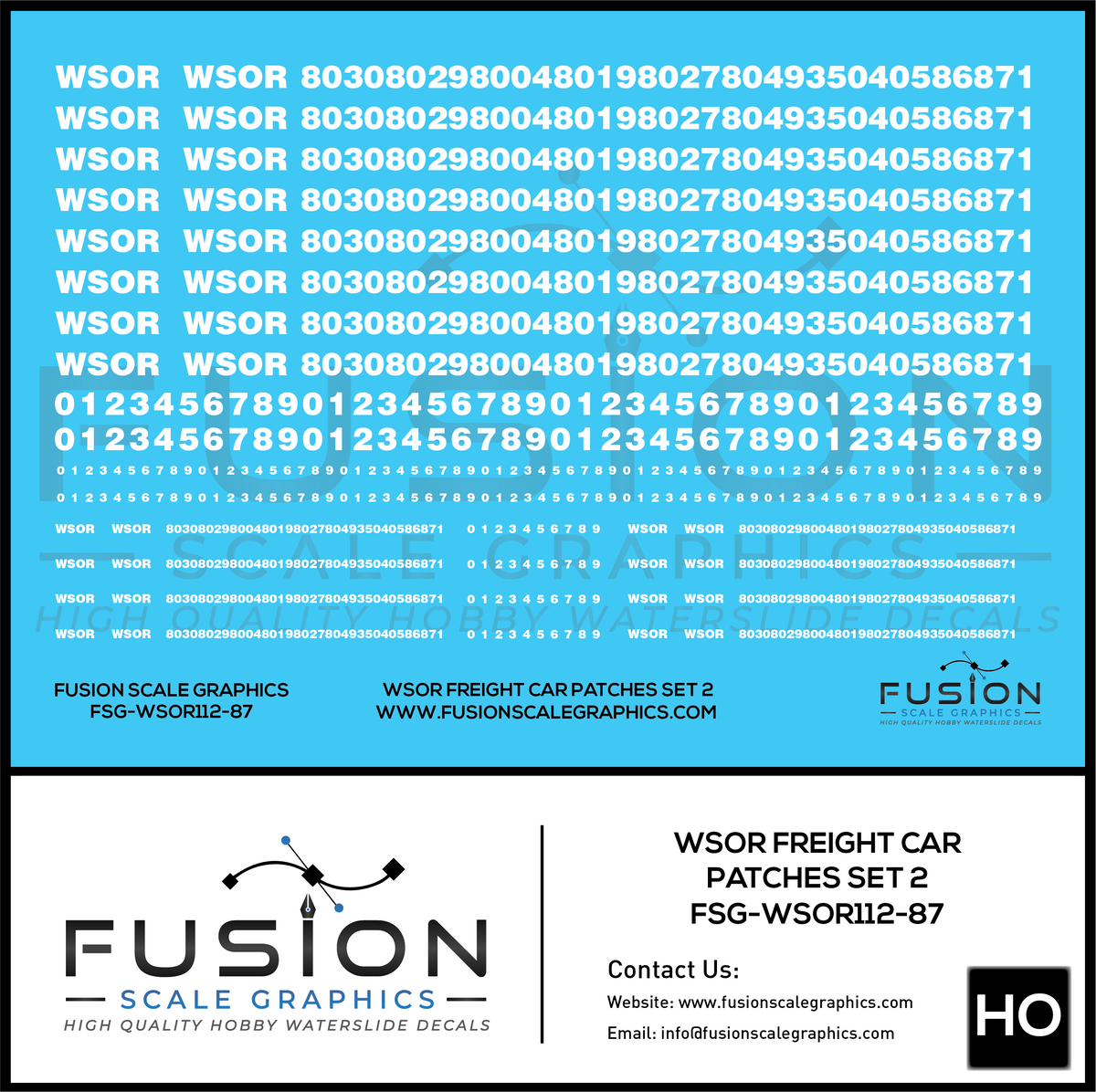 Fusion Scale Graphics: Model Railroad Decals | Custom Waterslide Decal