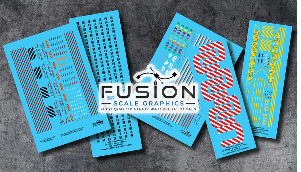 Fusion Scale Graphics: Model Train Decals | Custom Waterslide Decals