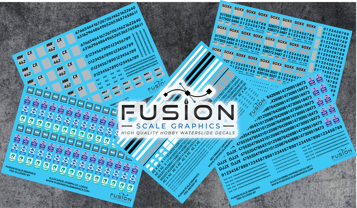 Fusion Scale Graphics: Model Train Decals | Custom Waterslide Decals
