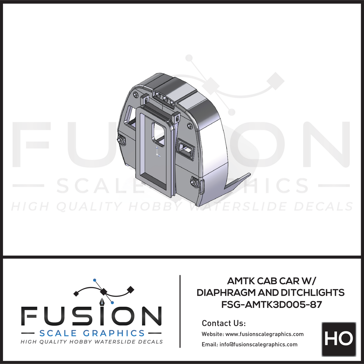 HO Scale Amtrak ex Metroliner Cab Car Conversion Kit With Diaphragm an ...