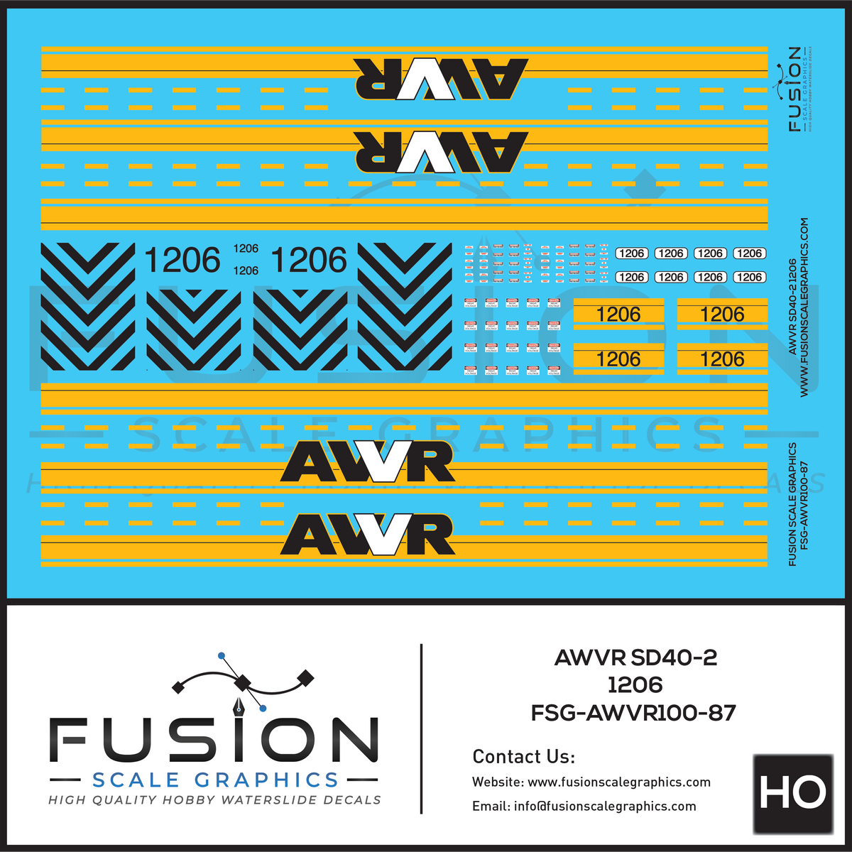 AWVR Unstoppable Movie 1206 SD40-2 HO Scale Decal Set – Fusion Scale ...