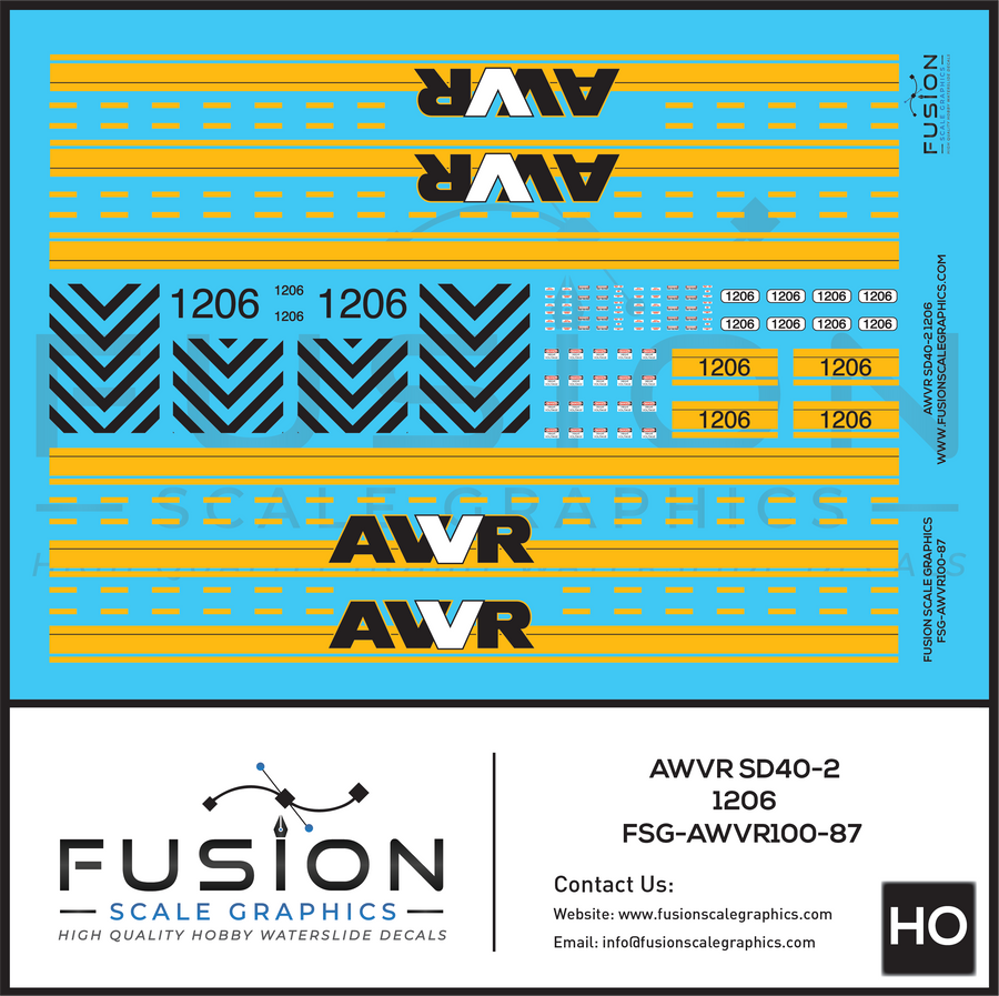 AWVR Unstoppable Movie 1206 SD40-2 HO Scale Decal Set – Fusion Scale ...