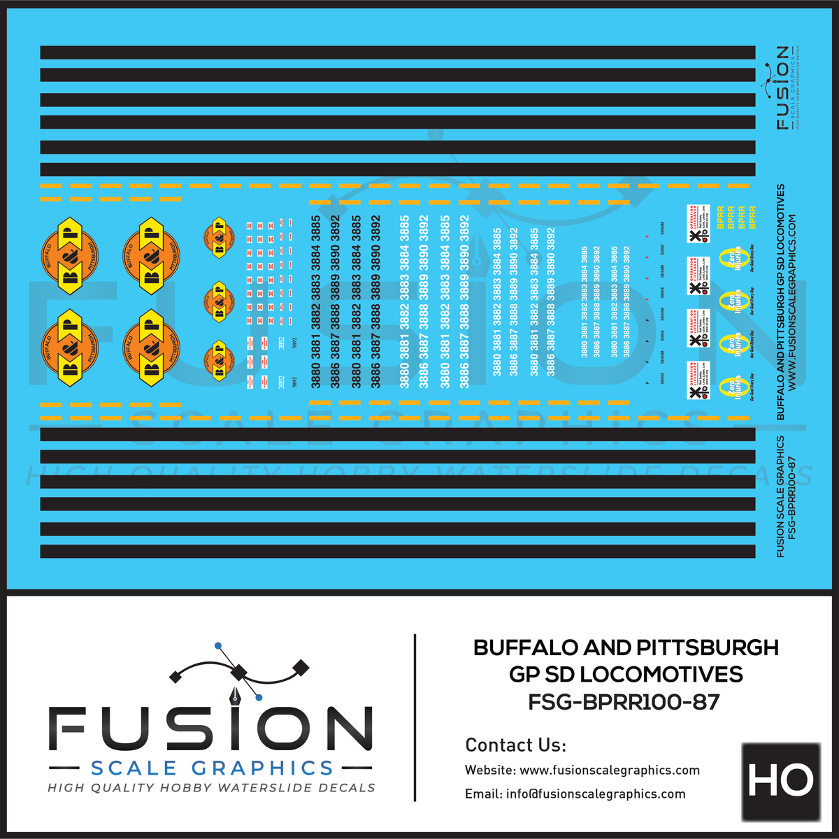HO Scale Buffalo and Pittsburgh EMD SD60I SD60M Locomotives Decal Set ...