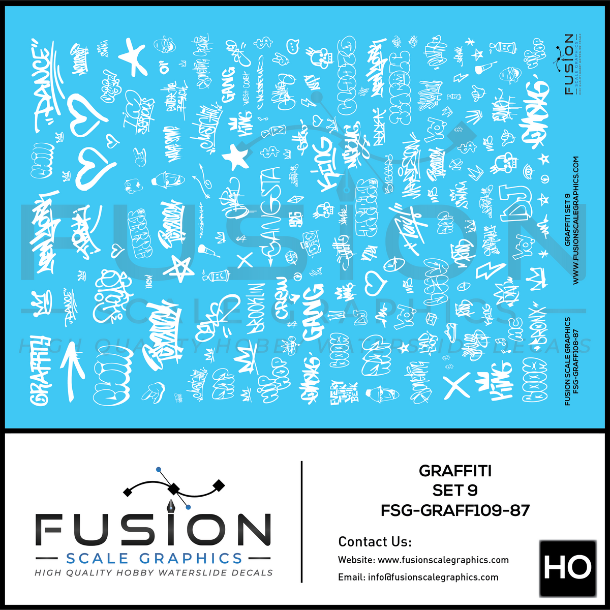 HO Scale Graffiti Decal Set 9 – Fusion Scale Graphics