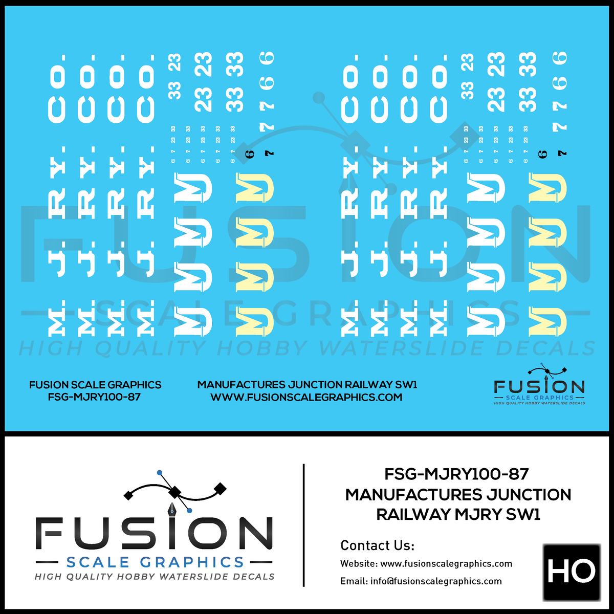 HO Scale Manufactures Junction Railway EMD SW1 Locomotives Decal Set ...