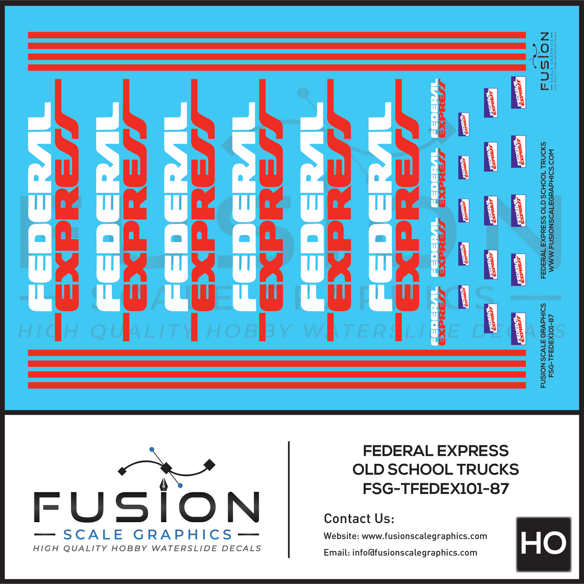 HO Scale Federal Express Purple and White Old Trailers and Truck Decal ...