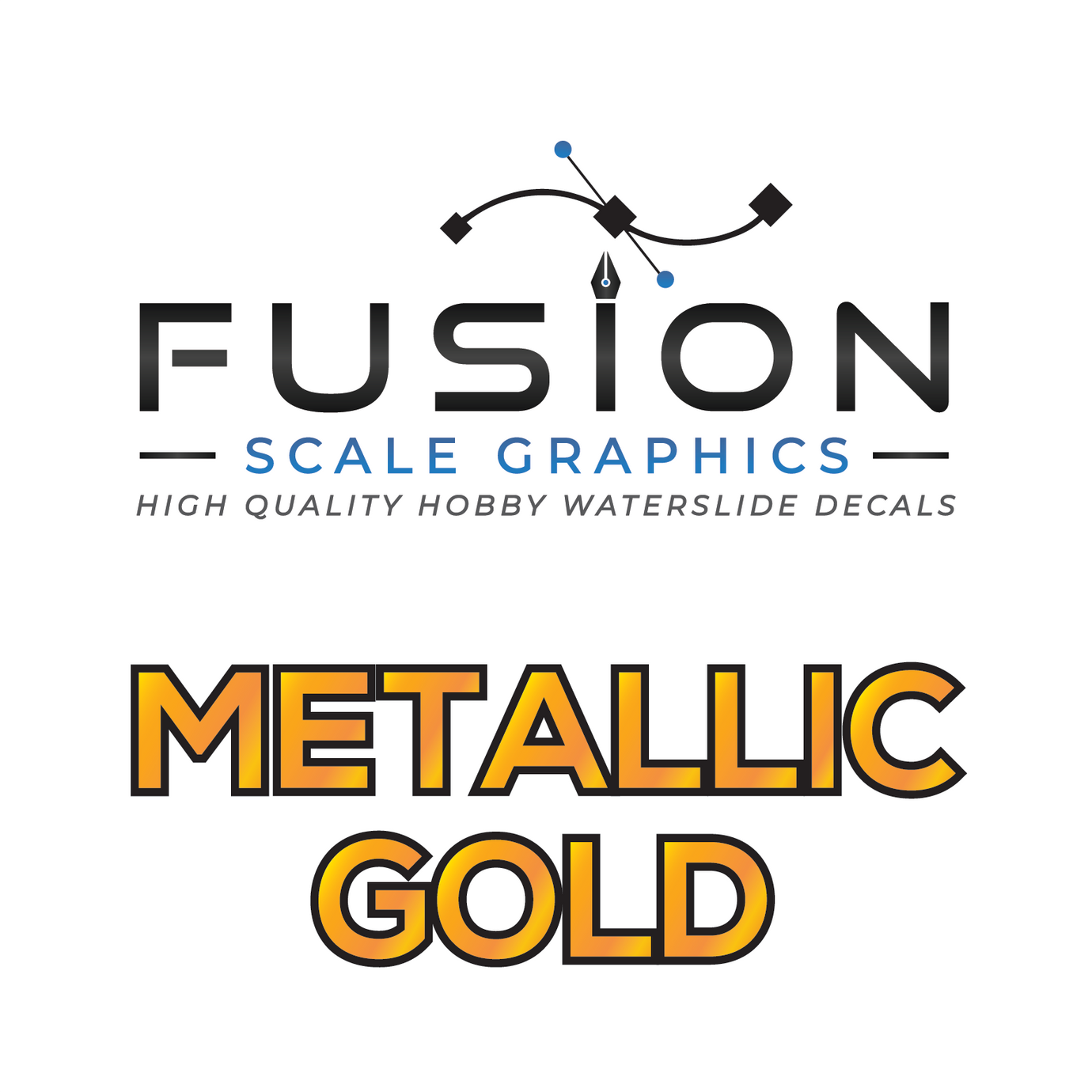 Fusion Scale Graphics Custom Metallic Gold Waterslide Decal Printing